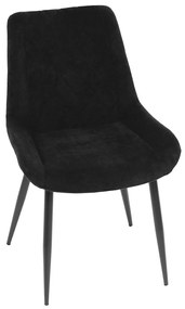 Jídelní židle, černá látka, černý kov