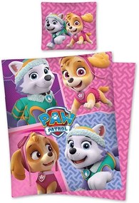 Setino · Bavlněné povlečení Tlapková patrola - Paw Patrol - Skye a Everest - 140 x 200 + 70 x 90 cm
