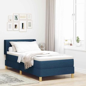 Postel s boxspringem s čelo Modrá 190 x 90 cm textil 3341271