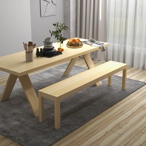 HOMCOM lavice 3místná robustní dřevěná lavice ve venkovském stylu kuchyňská lavice do 330 kg borovicové dřevo v přírodní barvě pro jídelnu a zahradu …