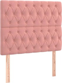 Box spring postel s matrací růžová 90x190 cm samet 3129368