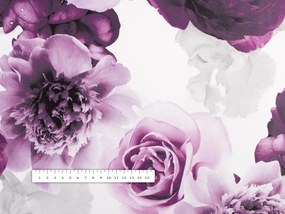 Biante Dekorační běhoun na stůl PM-029 Velké fialové květy 20x140 cm