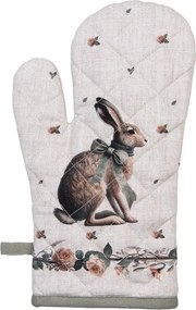 Bavlněná chňapka rukavice se zajícem Natural Linen Easter - 18*30 cm