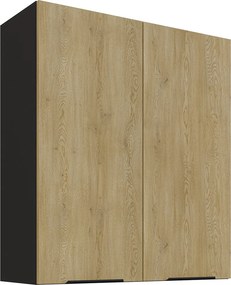 CREMONA cc | horní skříňka 80 G-90 2F policová | 80 cm | VYSOKÁ | černá/cremona