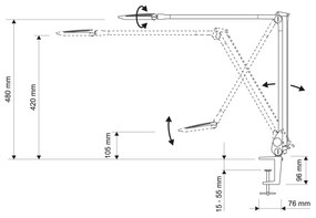 Stolní lampa LED MAULoptimus, antracitová, svěrná patice