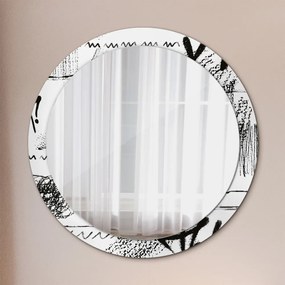 Kulaté dekorativní zrcadlo Graffiti vzor fi 90 cm
