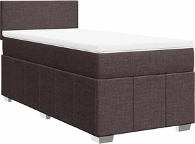 Box spring postel s matrací tmavě hnědá 90x200 cm textil 3289247