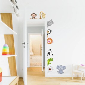 INSPIO Dětské samolepky na zeď - Zvířátka ze ZOO kolem dveří
