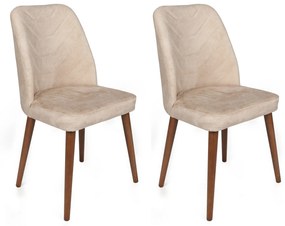 Hanah Home Sada židlí (2 kusy) Dallas-550 V2, Béžová, Ořech