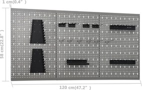 Pracovní stůl se třemi nástěnnými panely a jednou skříňkou 3053431