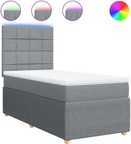 Box spring postel s matrací světle šedá 90x200 cm textil 3294239