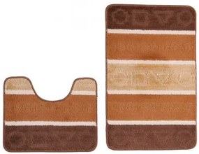 Sada koupelnových koberečků MULTI B5015 figury - hnědý, camel