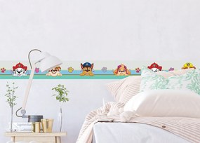 Dětská samolepící bordura na zeď Tlapková Patrola Buď Šťastný | 5 m x 13.8 cm | DWBD8002