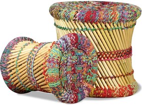 Stoličky chindi design 2 ks vícebarevné bambus 244216
