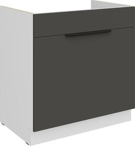 ARIA po | dolní skříňka 80 ZL 1S dřezová | 80 cm | PREMIUM BOX | bílá/šedá grafit
