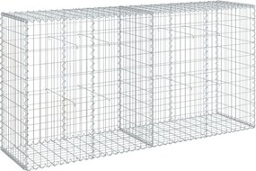 Gabionový koš s víkem 200 x 50 x 100 cm pozinkované železo 3295143
