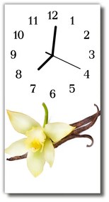 Skleněné hodiny vertikální Bílé lilie květiny
