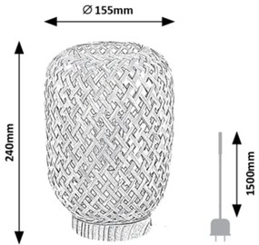 Rabalux 74016 - Stolní lampa ALINAFE 1xE14/25W/230V ratan