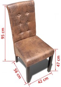Jídelní židle 6 ks hnědé umělá kůže 270554