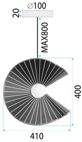 Toolight Moderní designové závěsné osvětlení BGW APP1500-1CP
