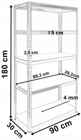 Regál CONOR 180x90x30 cm černý