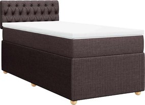 Box spring postel s matrací tmavě hnědá 90x200 cm textil 3289649