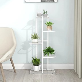 5patrový stojan na květiny 43 x 22 x 98 cm bílý kov 336111