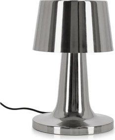 Kovová LED stolní lampa ve stříbrné barvě s kovovým stínidlem (výška 51 cm) Turner – Bizzotto