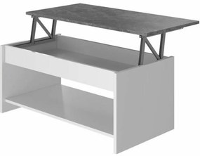 BigBuy Home Vytahovatelný konferenční stolek - Bílý/Šedý, 50 cm