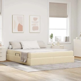 Postel s úložným prostorem a matrací Krémová 160 x 200 cm 3399674