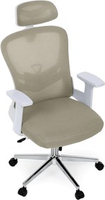 Ergonomická kancelářská židle EMILIE - béžová síťovina