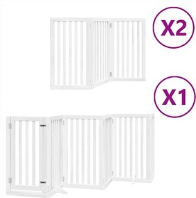 Zábrana pro psy s dvířky skládací 12 panelů bílá 600 cm topol 3155651