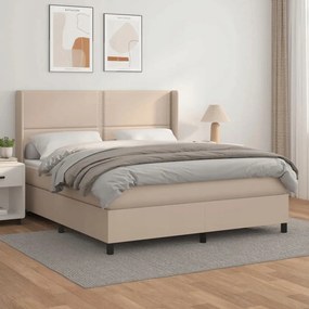 Box spring postel s matrací umělá kůže cappuccino