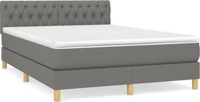 Box spring postel s matrací tmavě šedý 140 x 190 cm textil 3140850