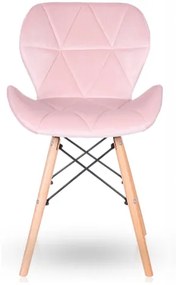Bestent Jídelní židle sametová růžová PINK CRYSTAL