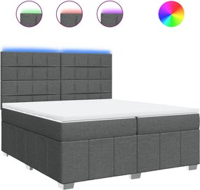 Box spring postel s matrací tmavě šedá 200x200 cm textil 3294076