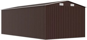 Zahradní domek 257 x 489 x 181 cm kovový hnědý 143351