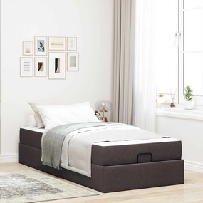 Rám postele s matrací 2 ks Žlutohnědá textil 3399462