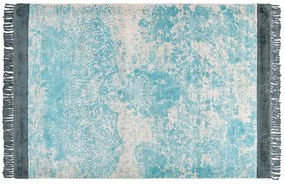 Viskózový koberec 160 x 230 cm modrý/ béžový AKARSU Beliani