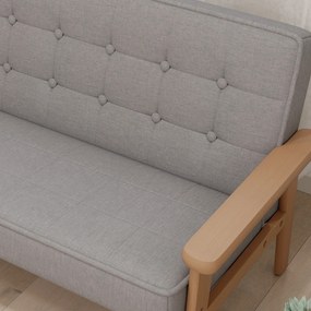 AIYAPLAY Dětské křeslo, dětská pohovka s dřevěným rámem, sametový vzhled, čalouněné, pro děti od 3 do 8 let, šedá