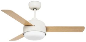 Zambelis 19132 stropní AC ventilátor s LED osvětlením, bílá, přírodní/bílé lopatky ø107cm