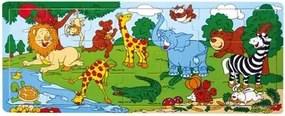 BABU Dřevěné puzzle ZOO / 21 dílků / od 2 let