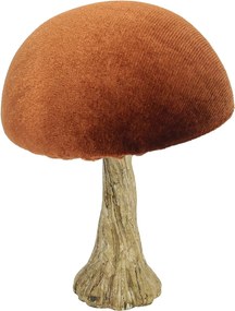 Dekoracja Velvet Mushroom 10 cm orange