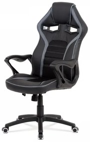 Kancelářská židle černo šedá MESH, houpací, kříž černý, KA-G406 GREY