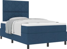 Postel s boxspringem s čelo Modrá 120 x 200 cm textil 3339461
