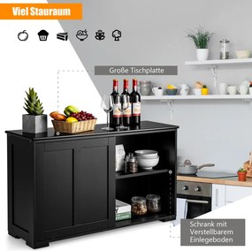 Costway Kuchyňská skříňka Stohovatelná bufetová s posuvnými dvířky Starožitná