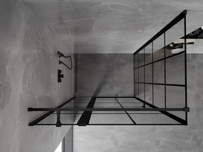 Mexen Mist T, sprchový kout s křídlovými dveřmi, levý, 80 x 90 cm, 8mm čiré sklo, černý profil, 8A4T-090-080-70-77-L