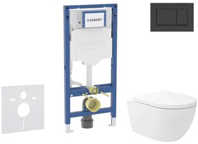 Geberit Duofix - Set předstěnové instalace, klozetu Oudee Vortex a sedátka softclose, tlačítko Sigma20, matná černá/černá SANI11CA5144B