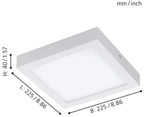 Eglo 96672 - LED RGBW Stmívatelné stropní svítidlo FUEVA-C LED/15,6W/230V BT