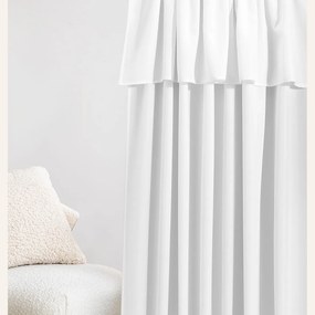 Room99 Hotový závěs na kroužcích Mia s volánem Jednobarevný Barva: Bílá, Velikost: 140 x 260 cm